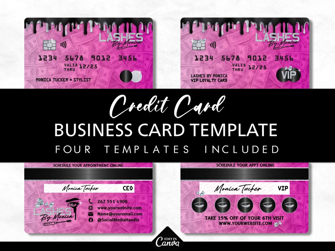 Pink Money Credit Card Business Card, DIY Credit Card Business Card ...