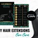 Editable Hair Extension Care Cards, DIY Hair Bundle Aftercare Cards ...