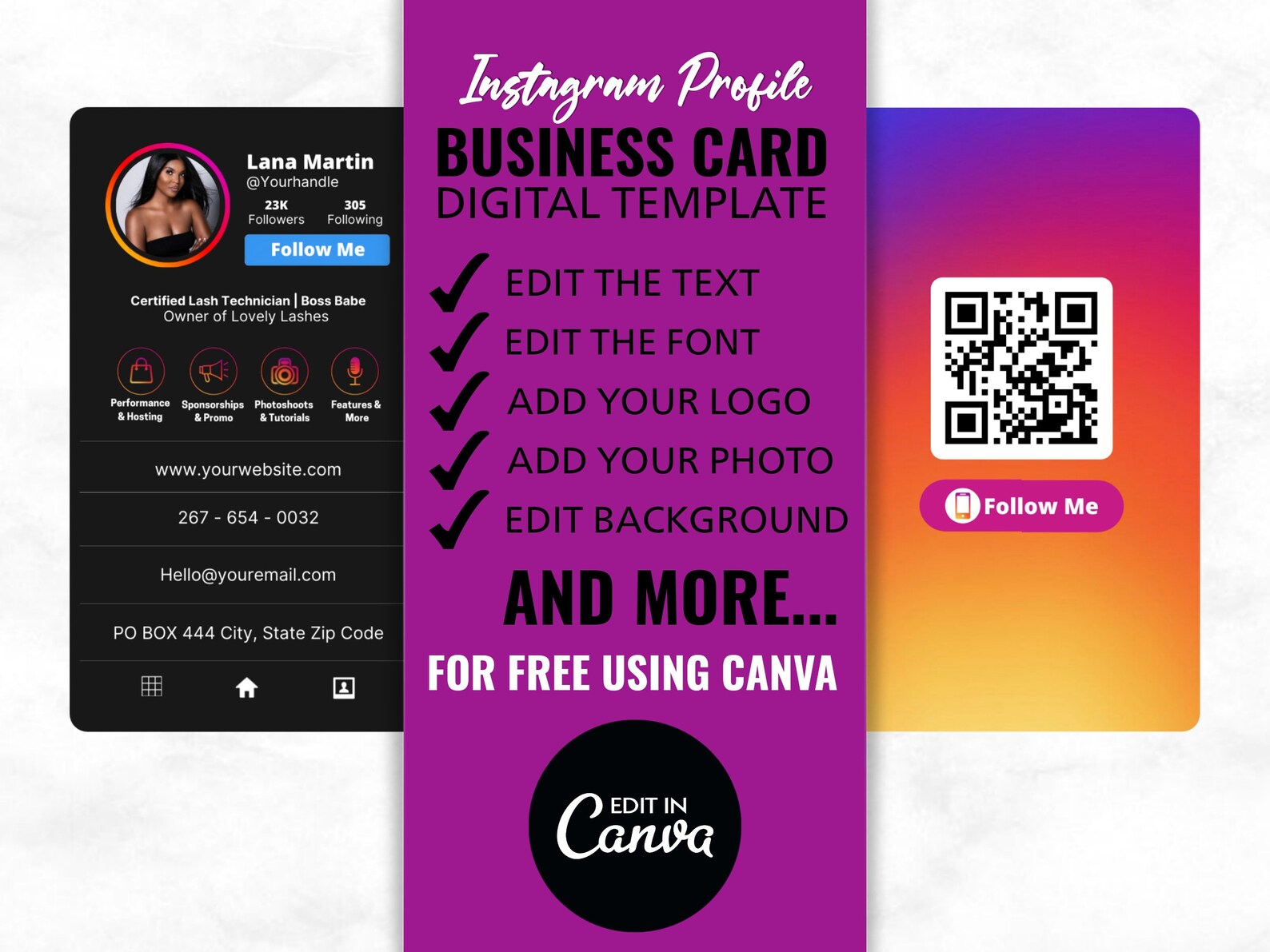 Instagram Profile Business Card Design, IG Profile Business Card ...