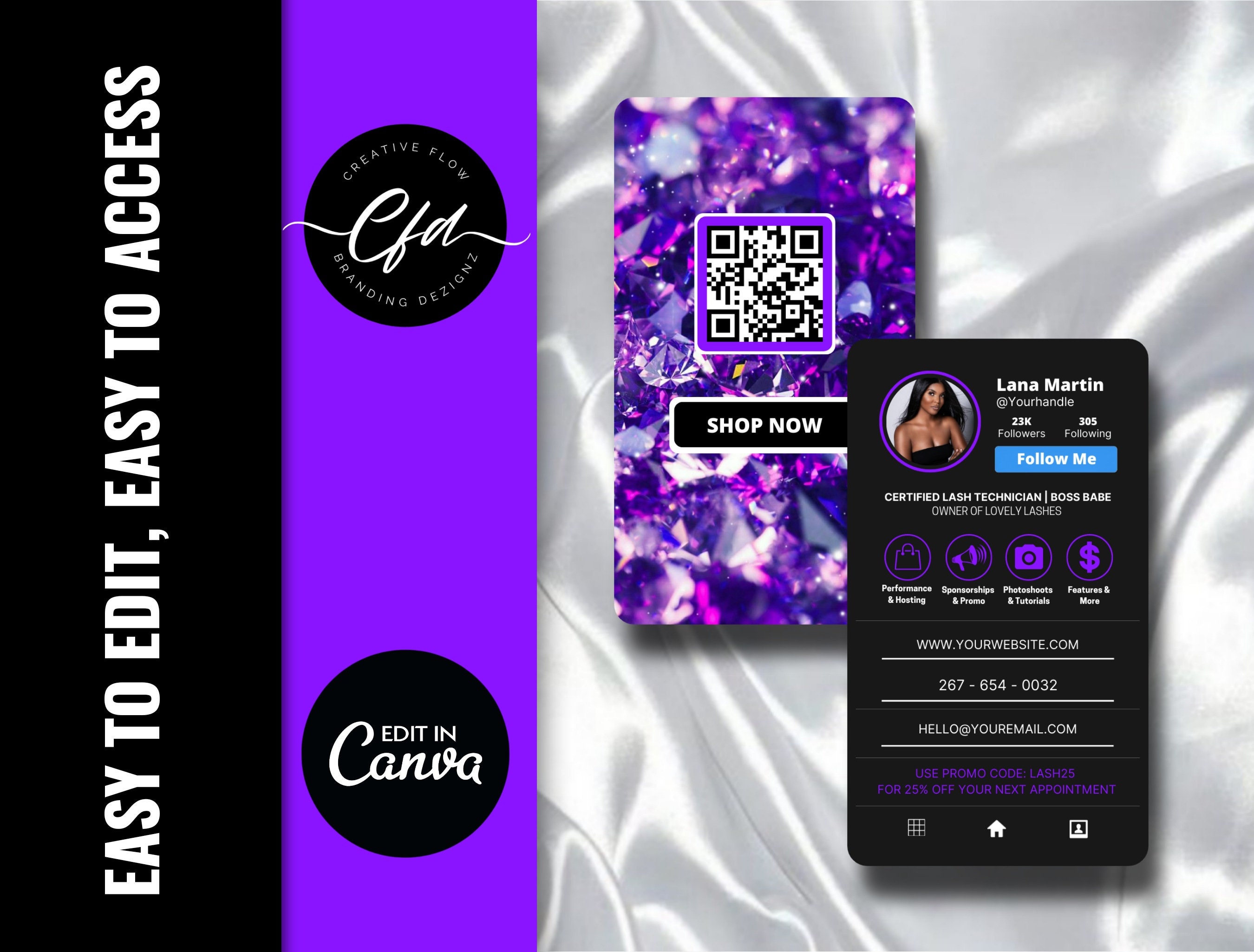 Editable Instagram Profile Business Card, Customizable IG Profile ...