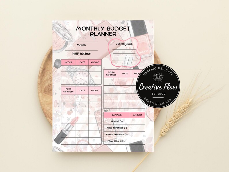 Cute Digital Monthly Budget Template, Cute Monthly Expense Tracker ...