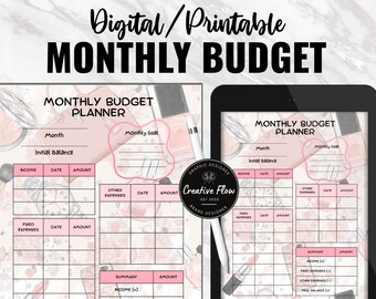 Cute Printable Monthly Budget Template, Printable Monthly Budget ...