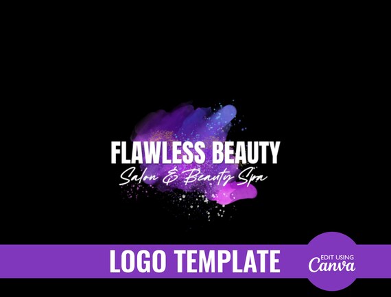 Editable Purple Watercolor Logo Design DIY Elegant Watercolor - Etsy