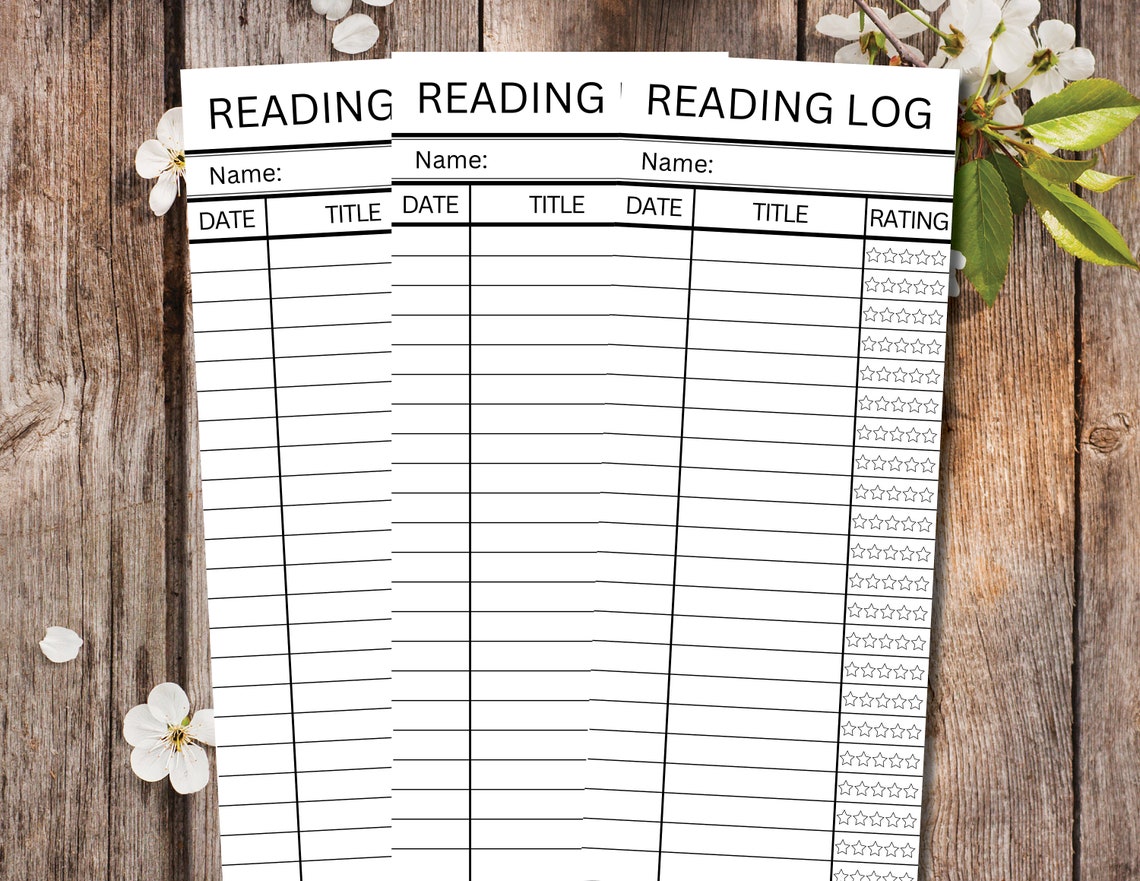 Printable Reading Log Tracker Library Bookmark Library Card - Etsy