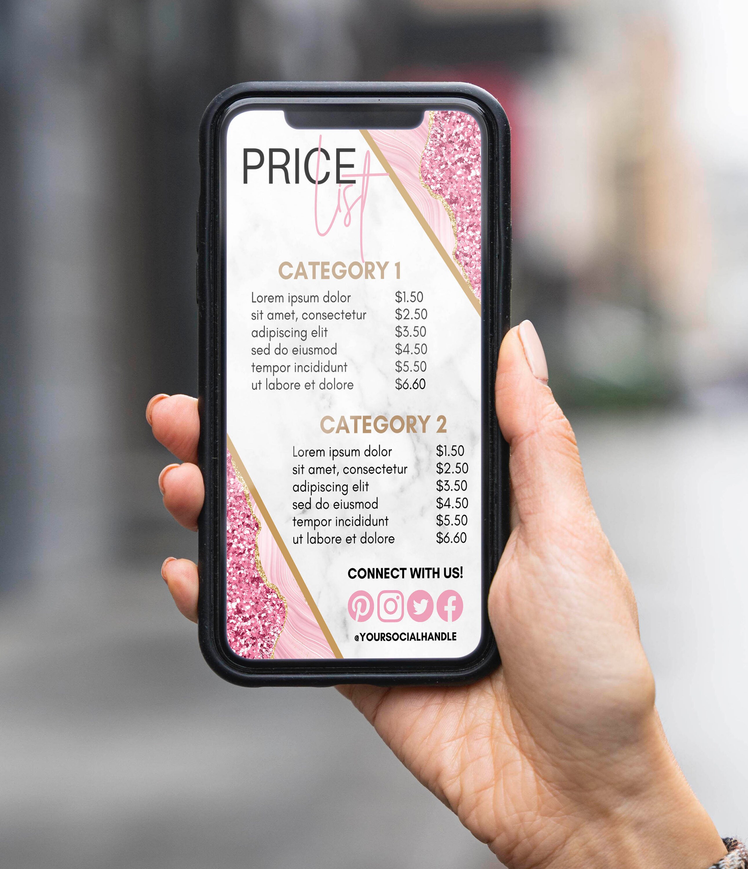 Editable Phone Price Beauty Salon Price List Template Custom - Etsy
