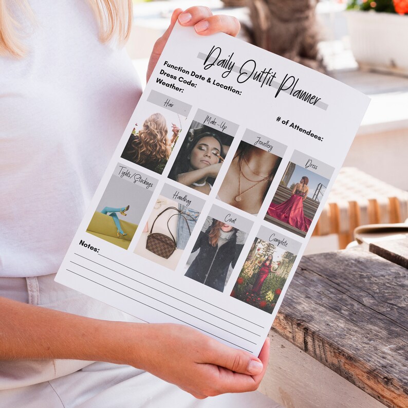 Daily Weekly Outfit Fashion Planner Printable Template | Etsy