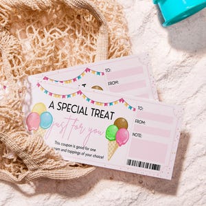 Ice Cream Ticket Template Voucher Coupon Token, Ice Cream Food Truck ...