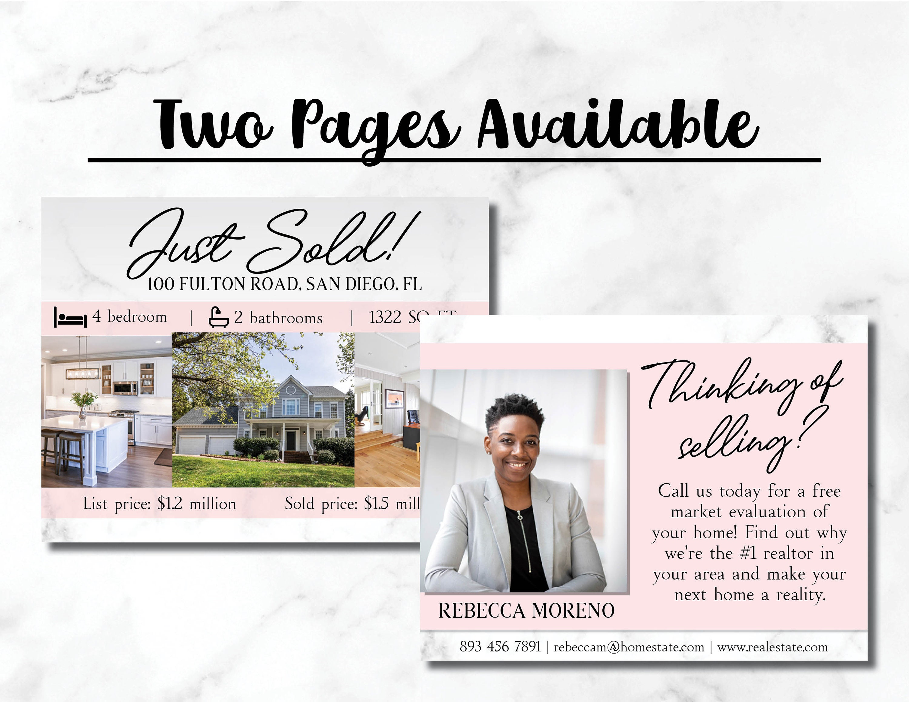 Realtor Just Sold Postcard Custom Template, Real Estate Just Sold ...