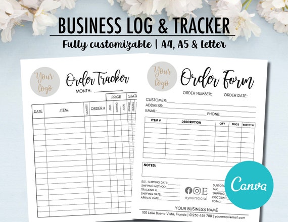 Editable Custom Order Form & Tracker Template Printable - Etsy UK