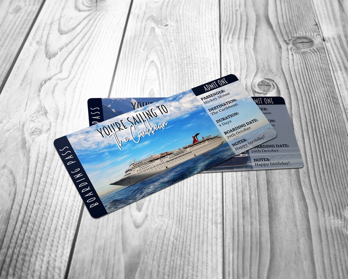 Editable Cruise Boarding Pass Printable Cruise Ticket Custom | Etsy