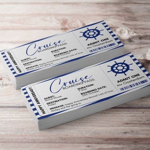 Editable Cruise Boarding Pass, Printable Cruise Ticket, Custom Cruise ...