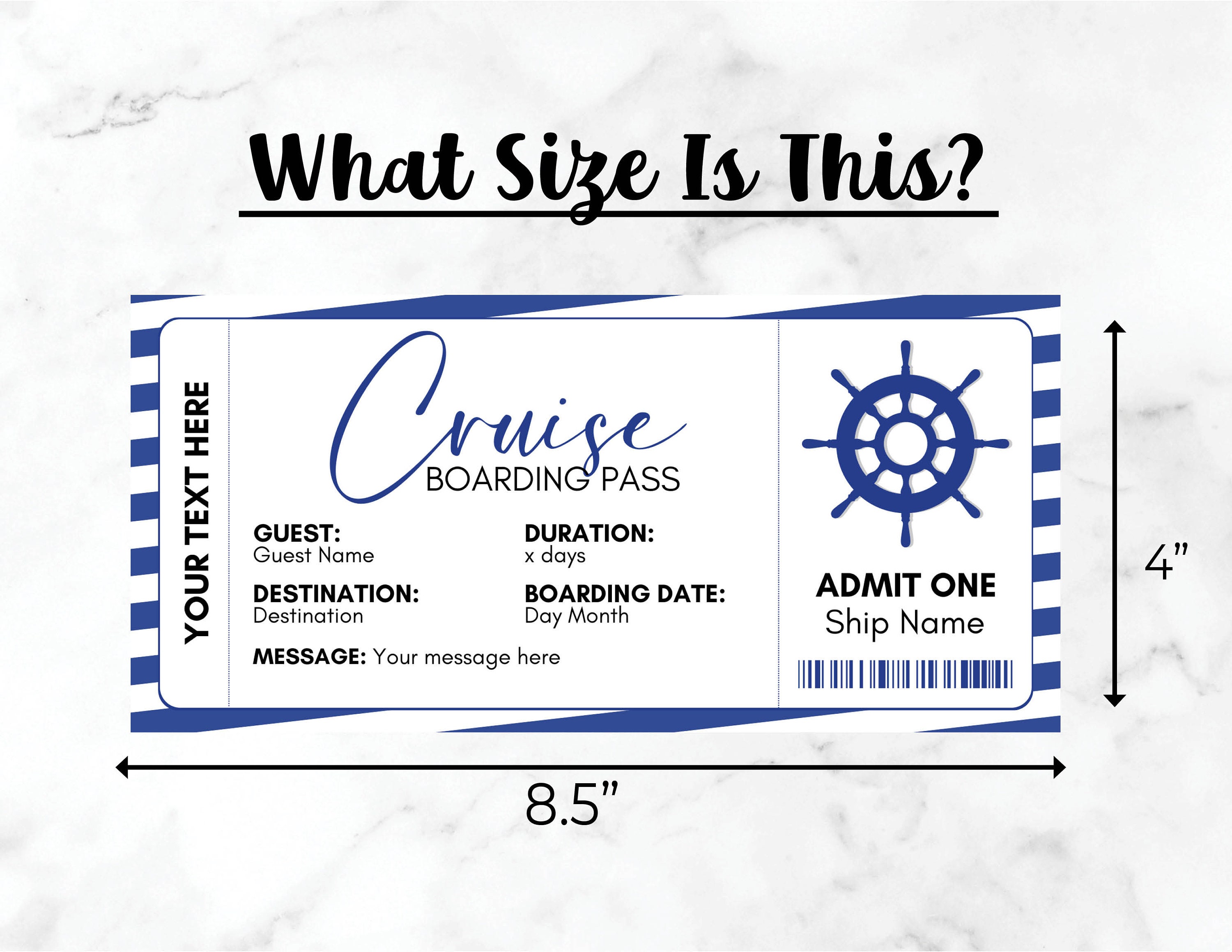 Editable Cruise Boarding Pass Printable Cruise Ticket Custom Etsy Canada