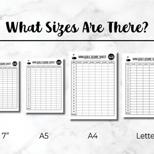 Mini Golf Score Card Sheet Template, Putt Putt Editable Scoresheet ...