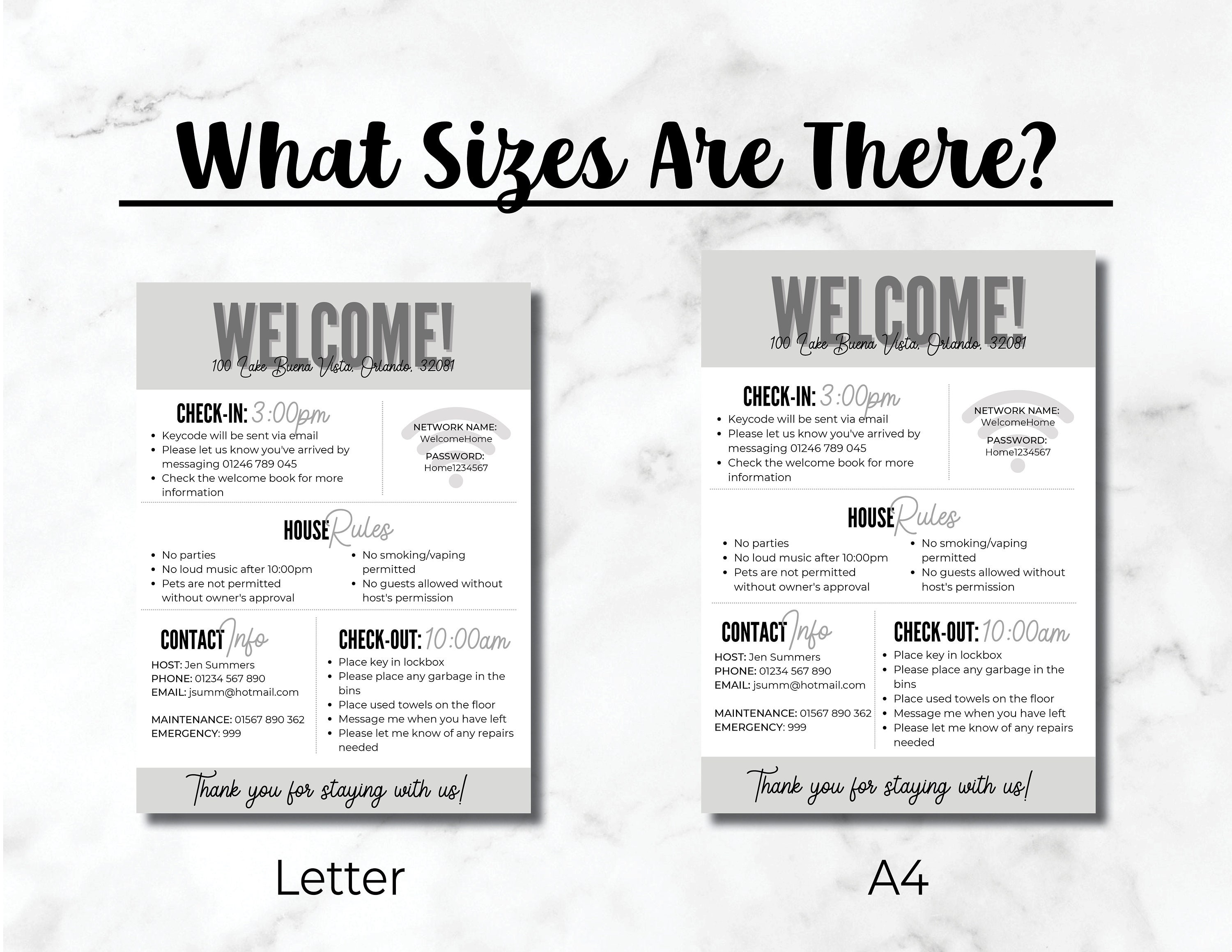 Airbnb Welcome Poster Template Sign Airbnb Poster Editable - Etsy