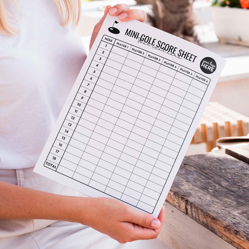 Mini Golf Score Card Sheet Template, Putt Putt Editable Scoresheet ...