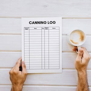 Editable Home Canning Journal Planning Preserve Log, Food Canning Log ...
