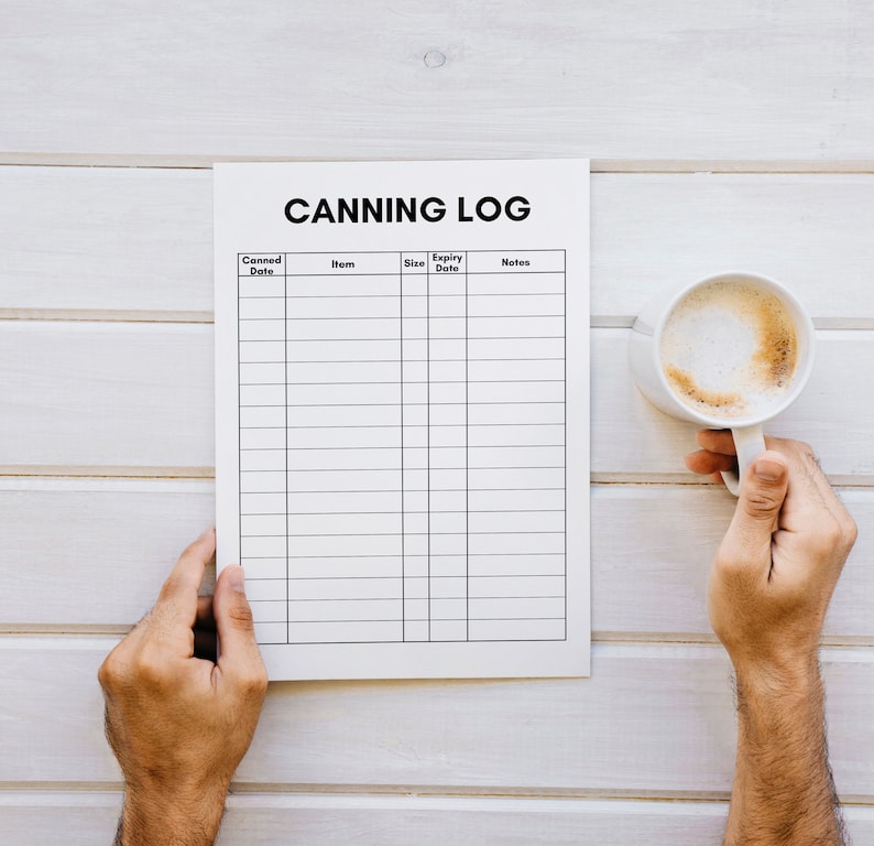 Editable Home Canning Journal Planning Preserve Log, Food Canning Log ...