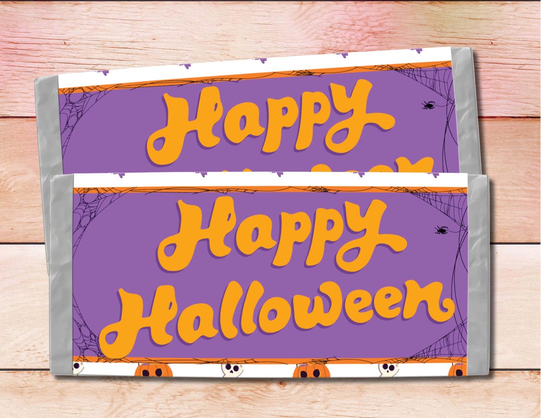 Halloween Chocolate Candy Bar Wrapper Treats, Printable Halloween Party ...