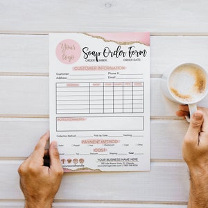 Pink Editable Soap Sales Craft Order Form Custom Template, Printable ...