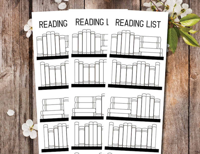 Printable Bookshelf Reading Log Tracker Library Bookmark - Etsy
