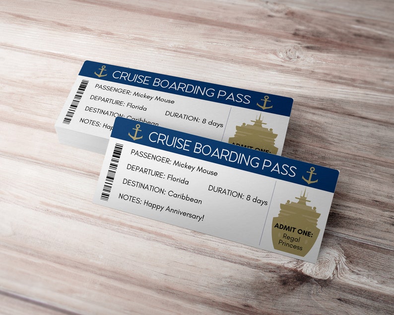 Editable Cruise Boarding Pass Printable Cruise Ticket Custom - Etsy UK