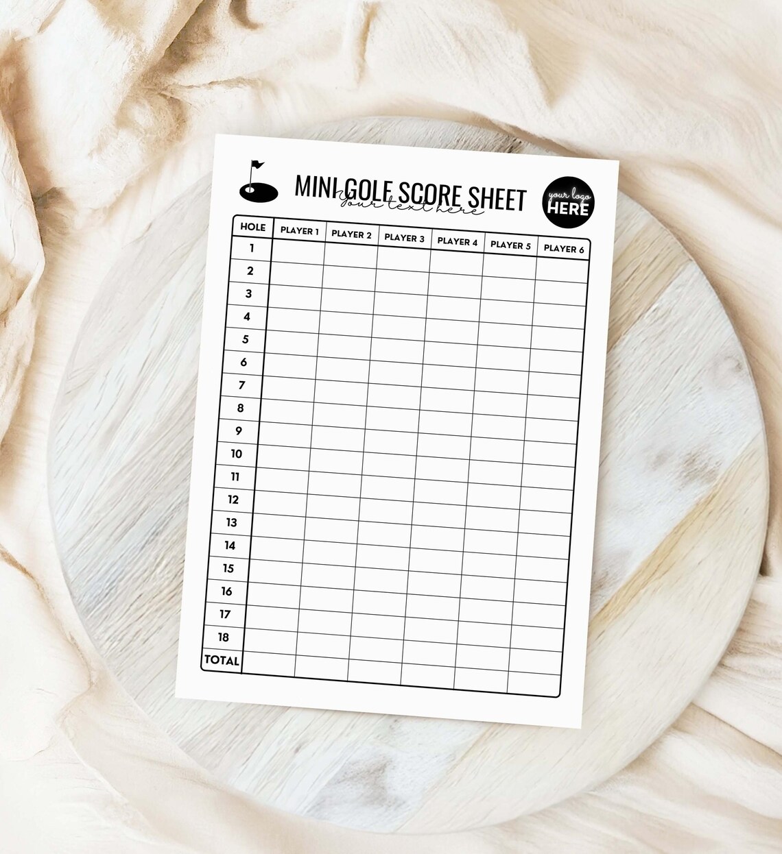 Mini Golf Score Card Sheet Template, Putt Putt Editable Scoresheet ...