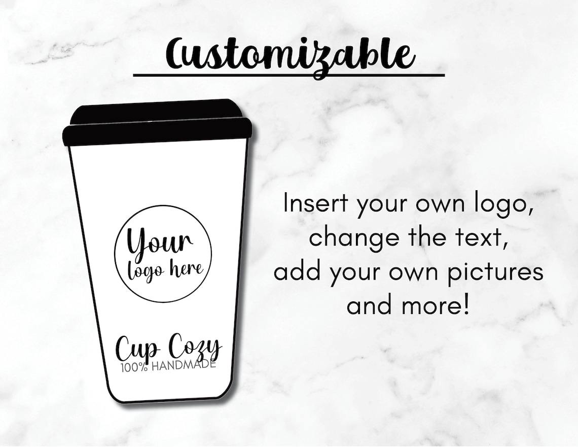 Editable Coffee Cup Cozy Card Personalized Printable Display - Etsy
