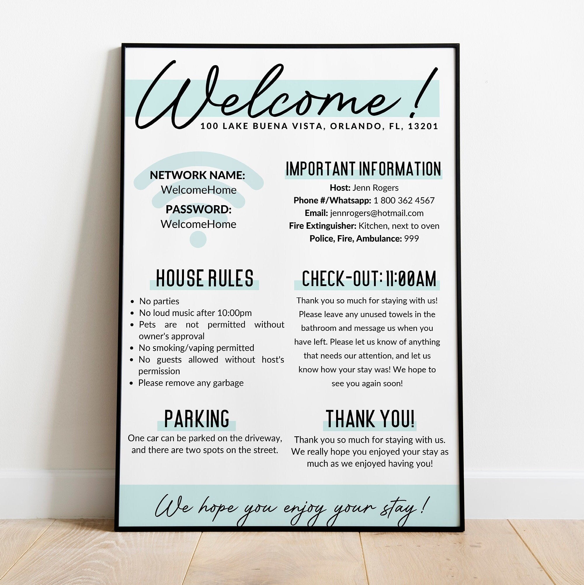 Welcome Airbnb Template Printable Templates