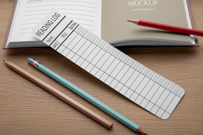 Printable Reading Log Tracker Library Bookmark Library Card - Etsy