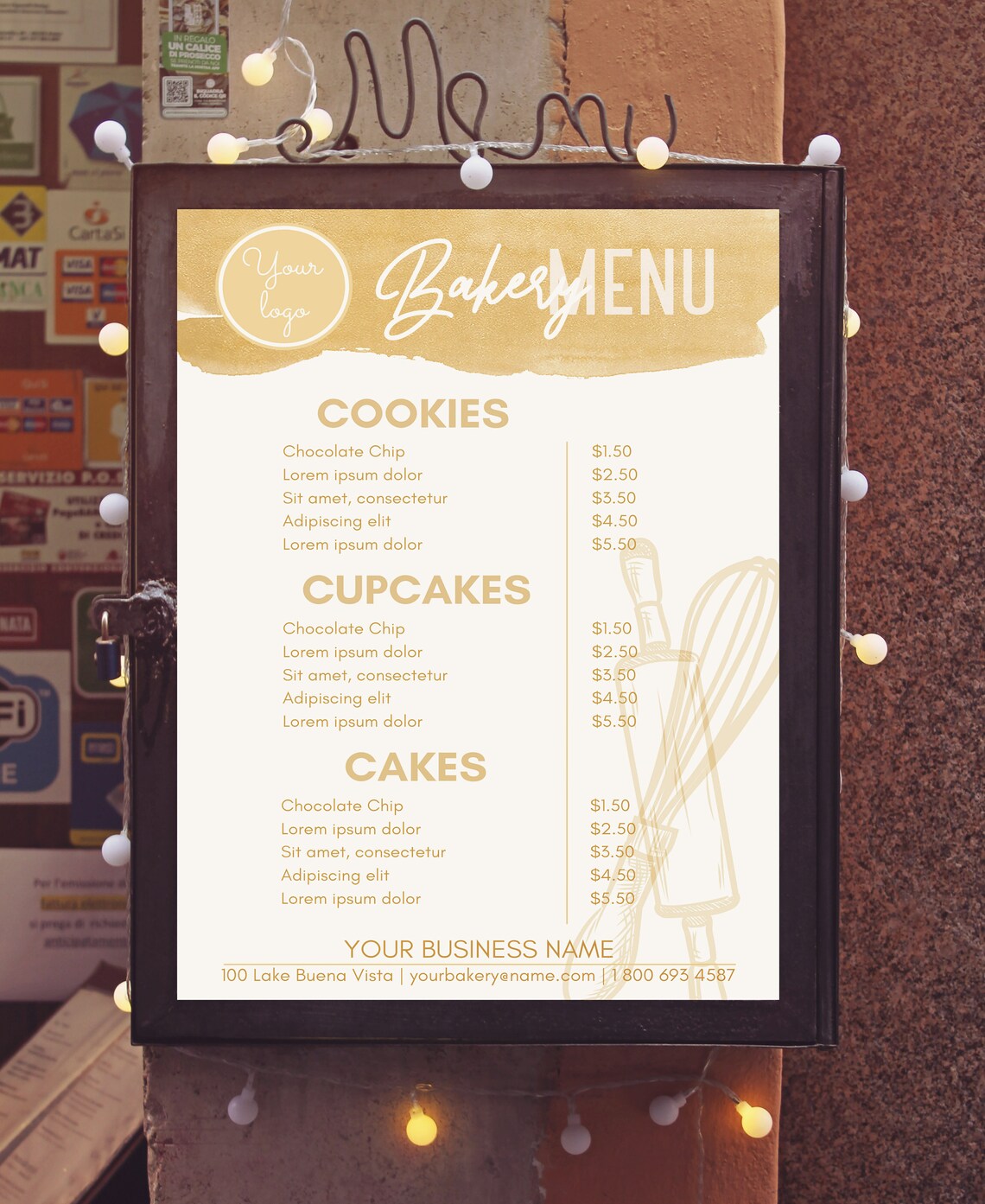 Editable Bakery Restaurant Cafe Food Menu Template Business - Etsy
