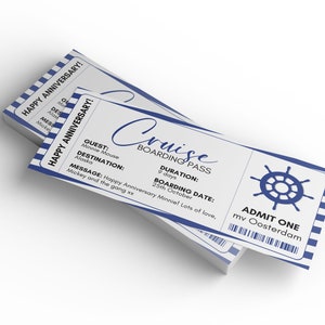 Editable Cruise Boarding Pass, Printable Cruise Ticket, Custom Cruise ...