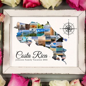 Costa Rica Map Personalized Custom Photo Collage Gift Wedding ...
