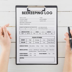 Beekeeping Log Book Template, Beekeeping Inspection Checklist, Beehive ...