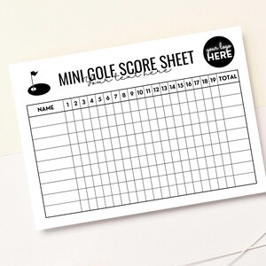 Mini Golf Score Card Sheet Template, Putt Putt Editable Scoresheet ...