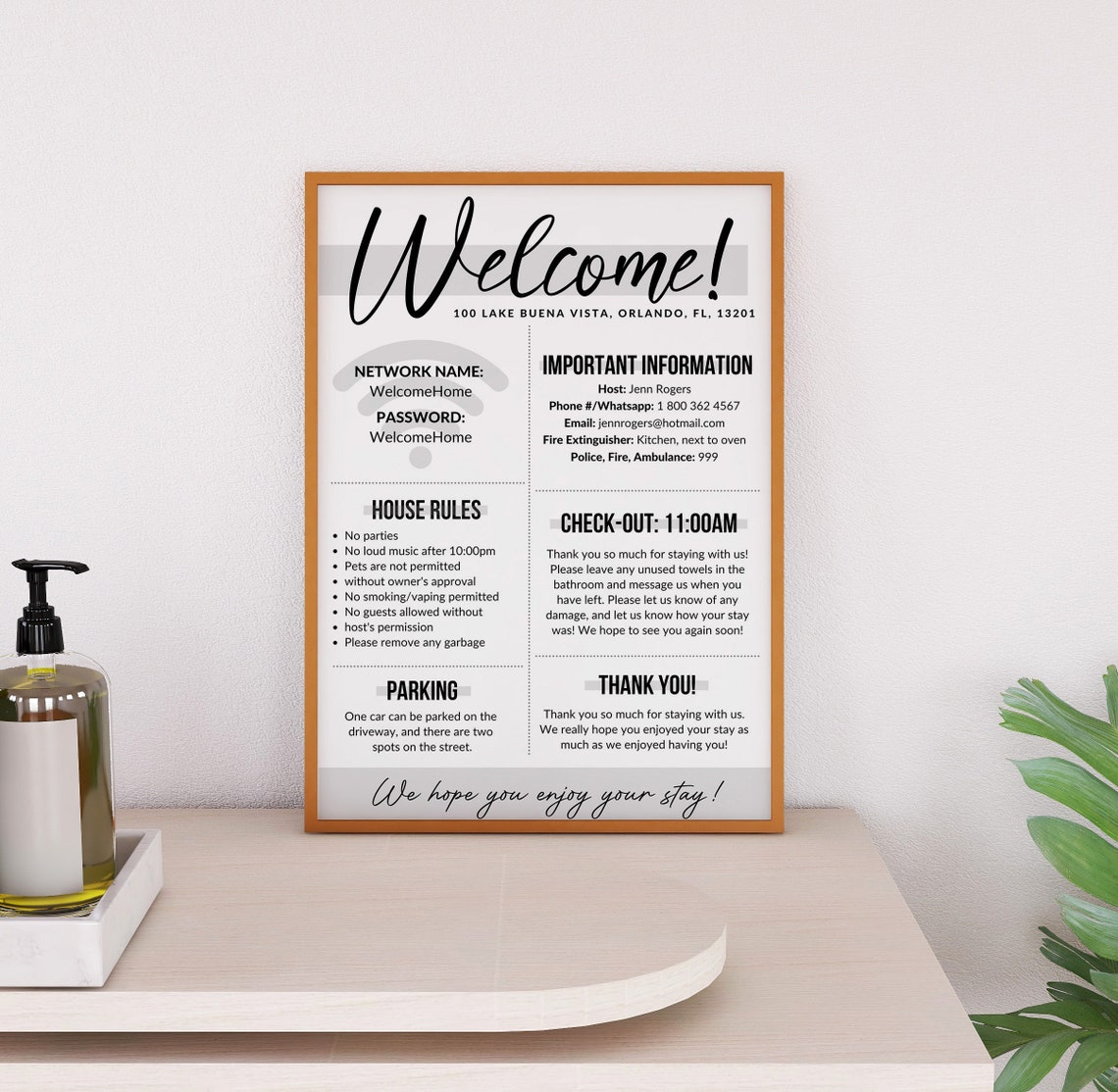 Airbnb Welcome Poster Template Sign Airbnb Poster Editable - Etsy