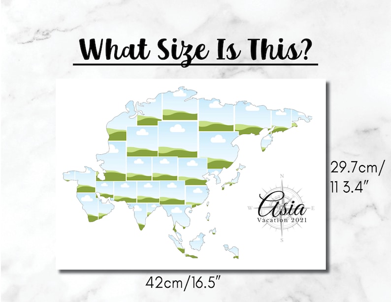 Asia Map Personalized Custom Photo Collage Wedding Anniversary Gift ...