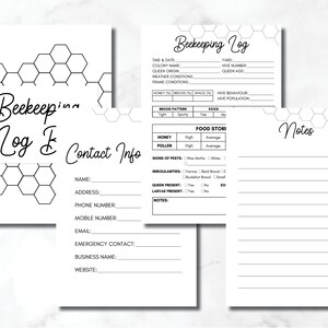 Beekeeping Log Book Kit Supplies Log, Beekeeping Inspection Checklist ...