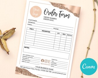 Pink Editable Order Form Custom Template Printable Purchase | Etsy