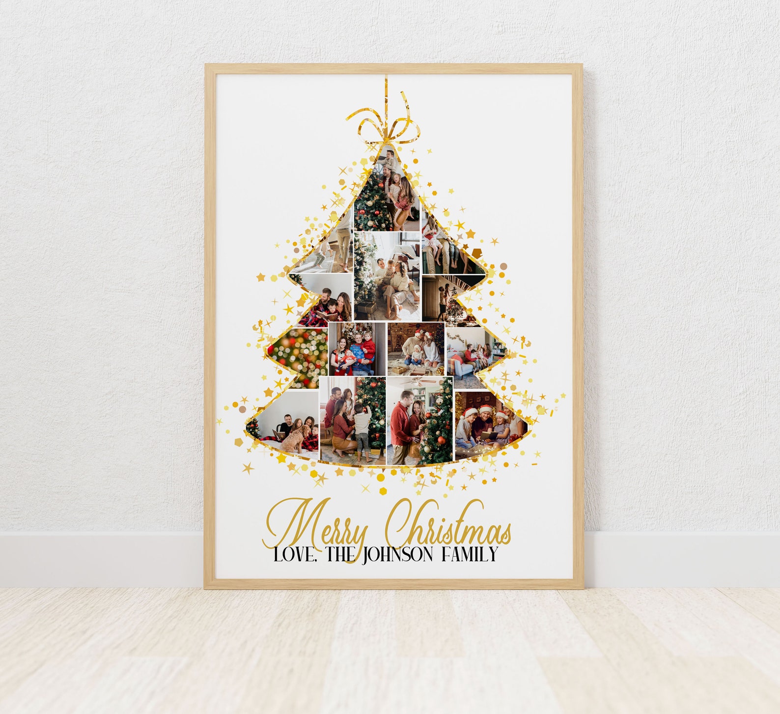 Editable Christmas Tree Photo Collage Custom Holiday Card - Etsy