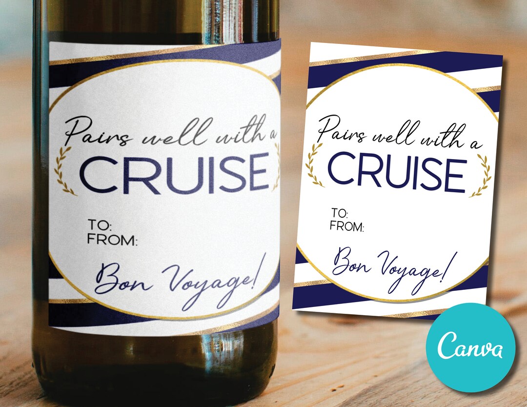 Editable Cruise Wine Label Boarding Pass, Printable Cruise Ticket Wine ...