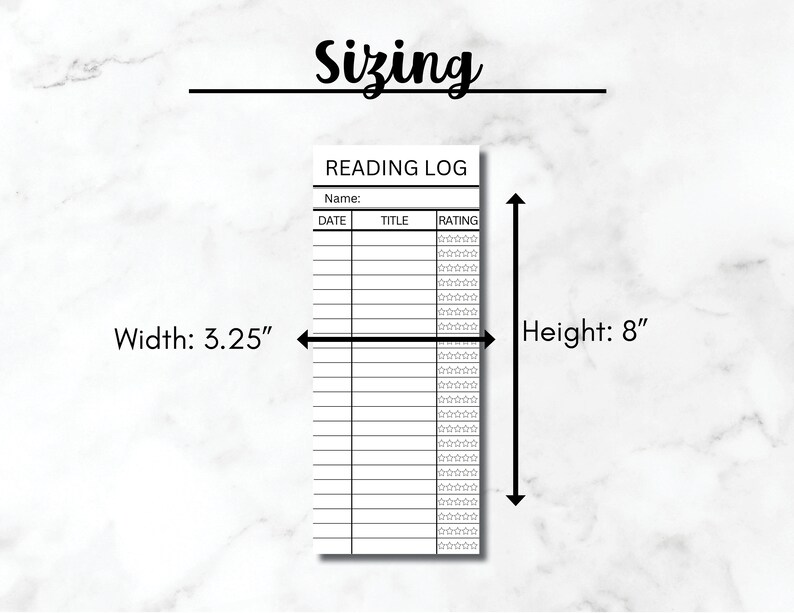 Printable Reading Log Tracker Library Bookmark Library Card - Etsy