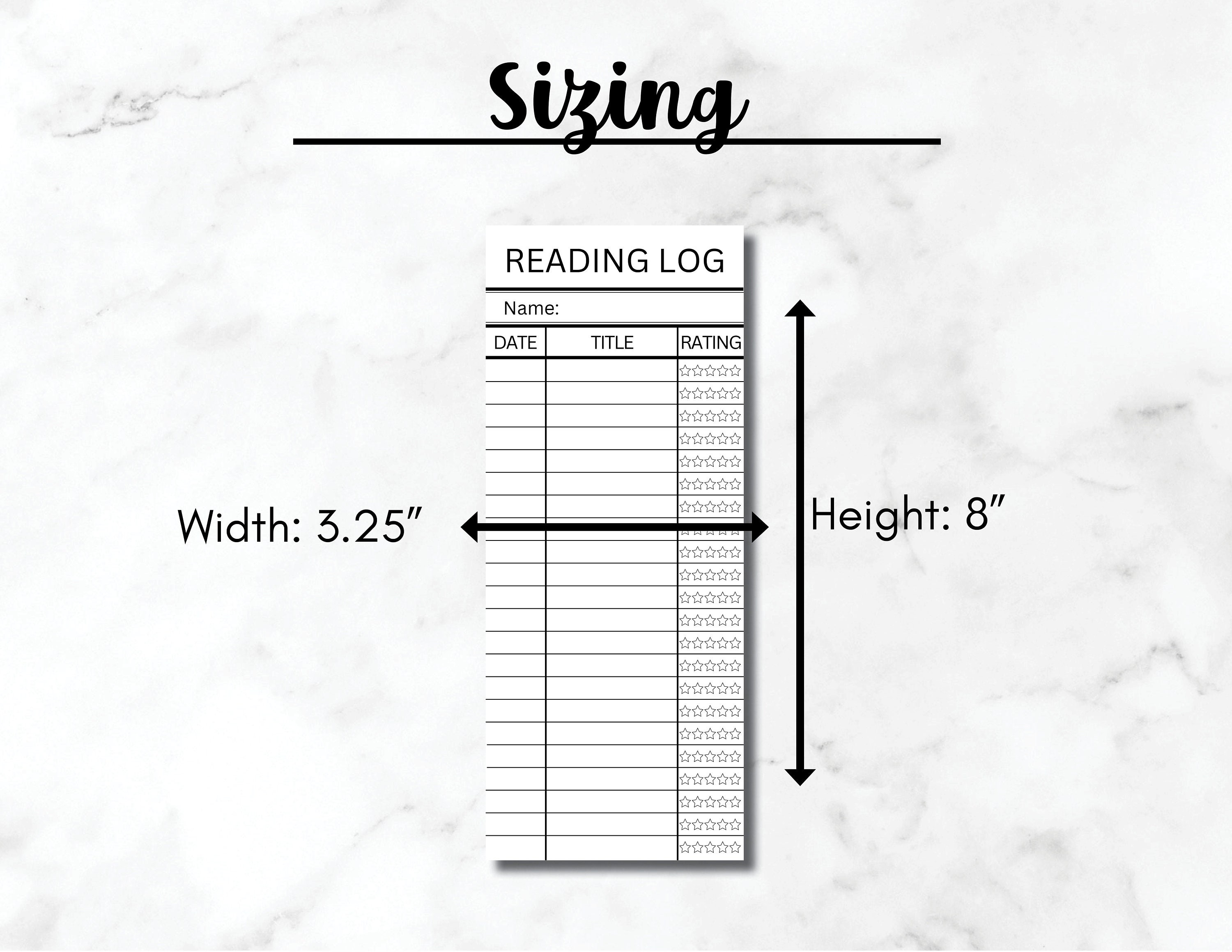Printable Reading Log Tracker Library Bookmark Library Card - Etsy Canada