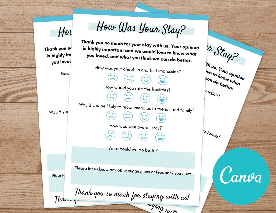 Guest Feedback Form Template, Airbnb Editable Feedback Form, Feedback ...