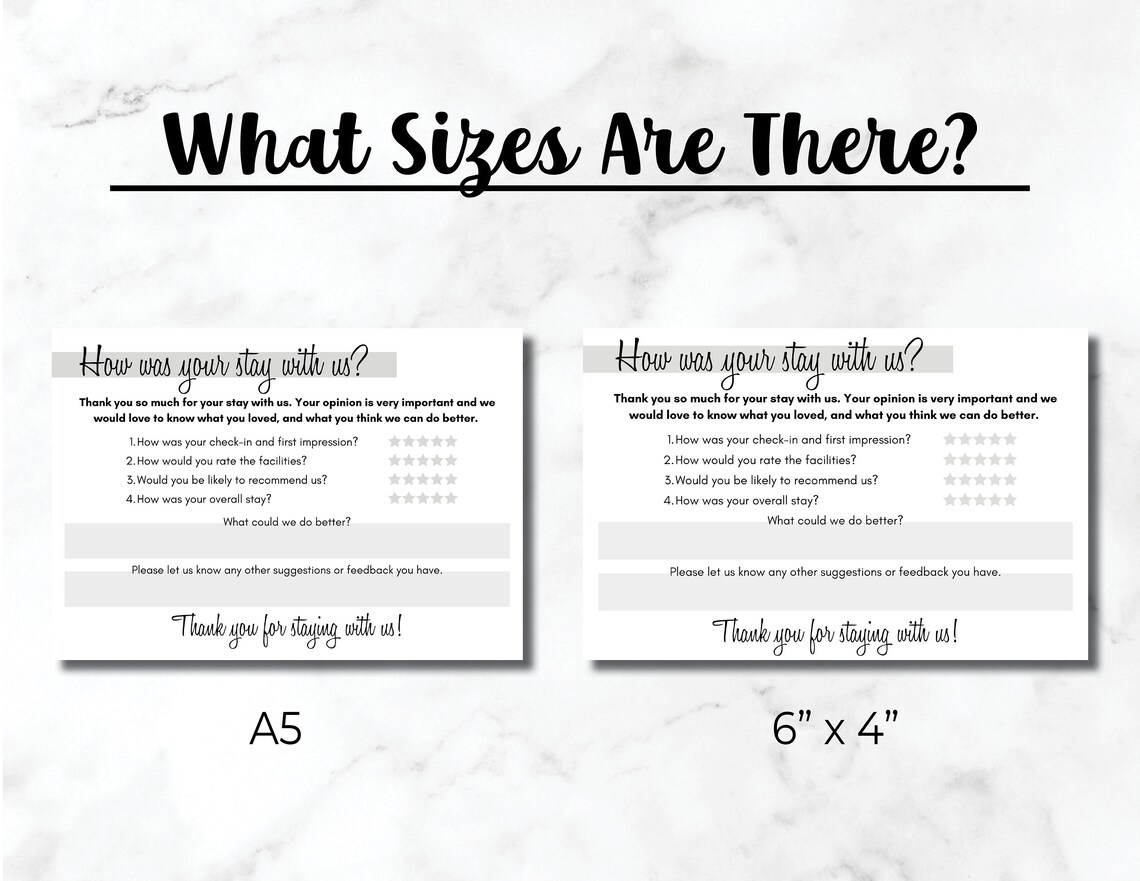 Guest Feedback Request Form Comment Card Template Airbnb - Etsy
