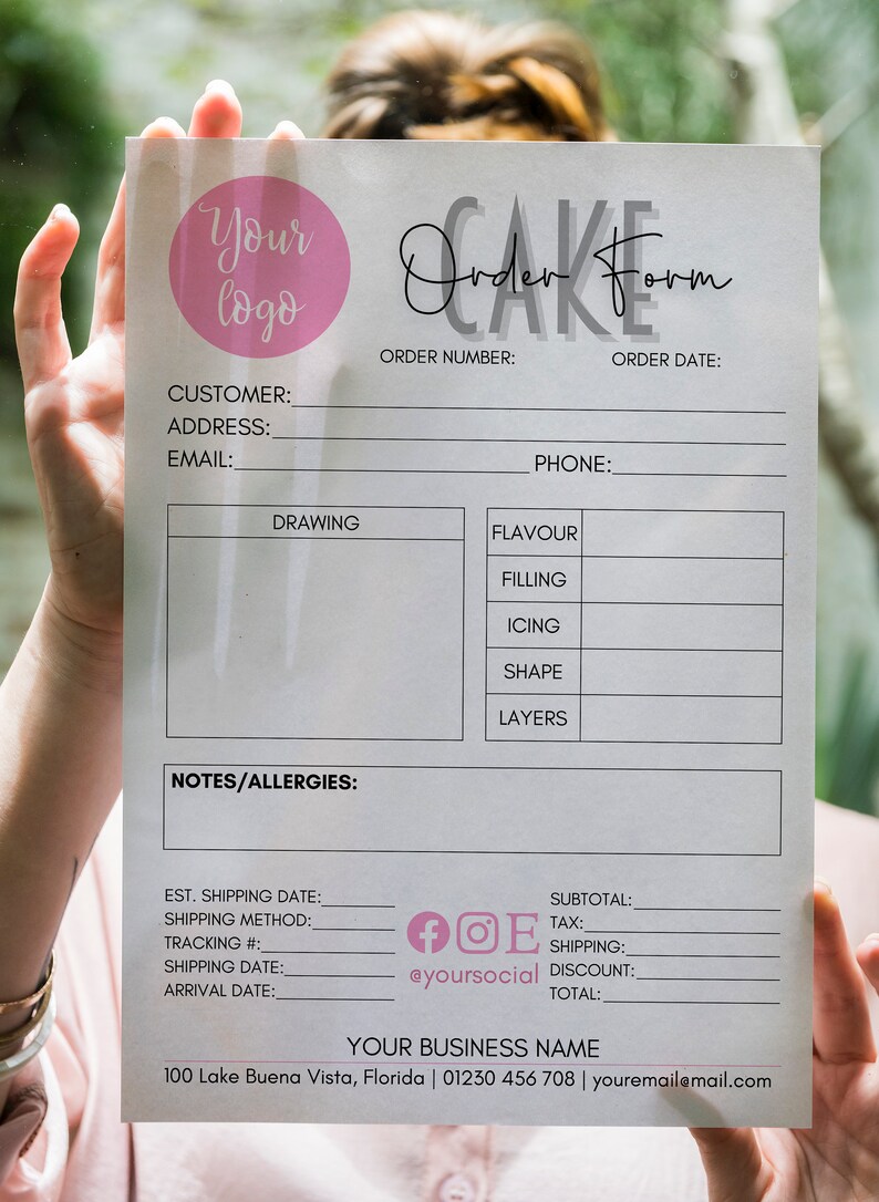 Custom Cake Order Form Editable Custom Bakery Order Form - Etsy UK