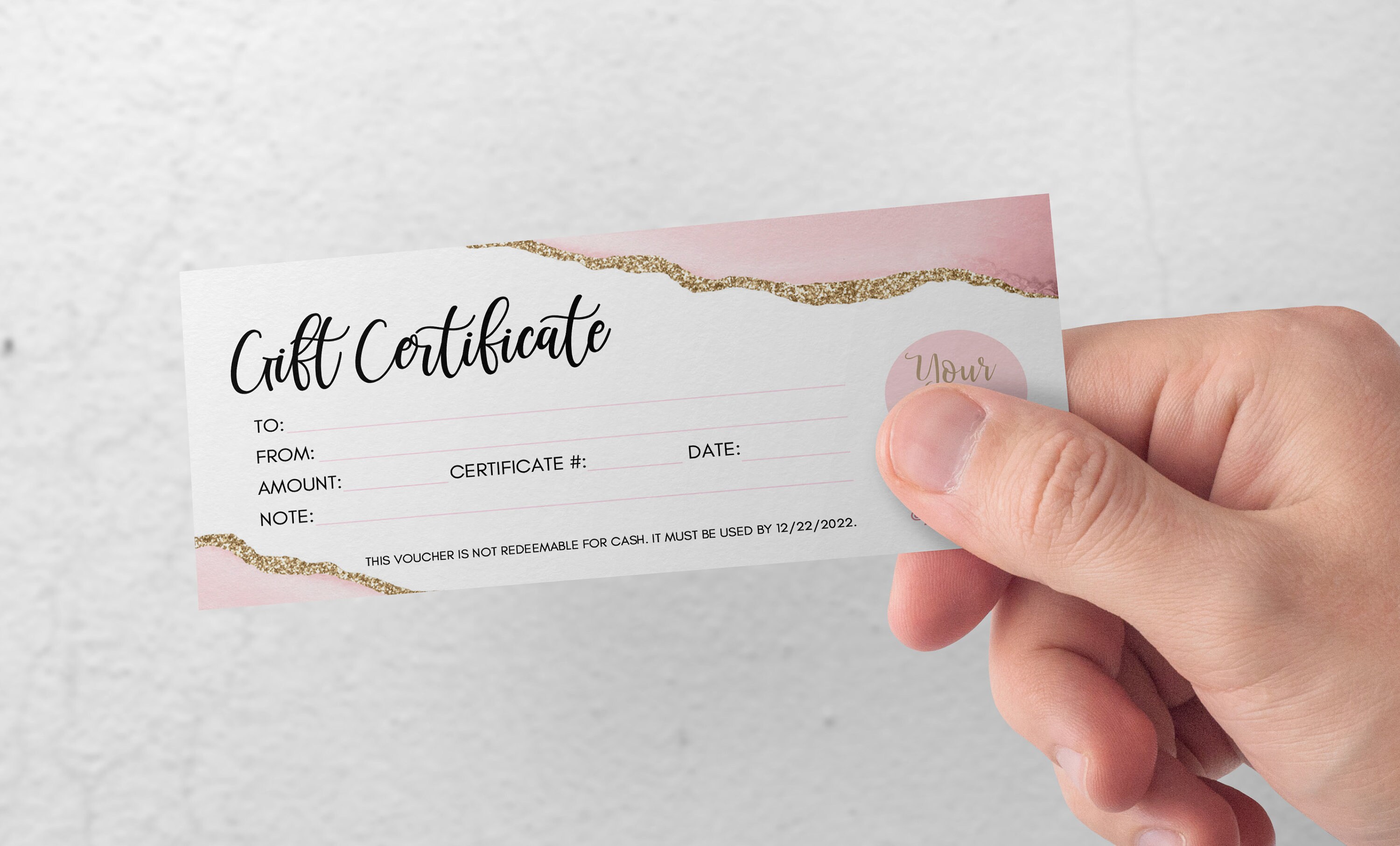 Pink Editable DIY Gift Card Certificate Template Gift Voucher - Etsy