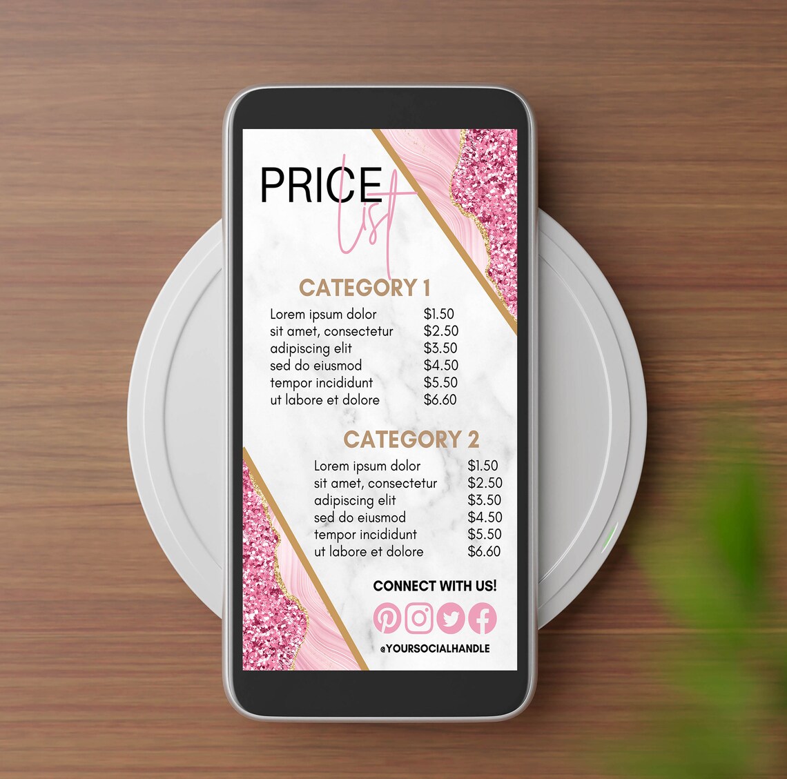 Editable Phone Price Beauty Salon Price List Template Custom - Etsy UK