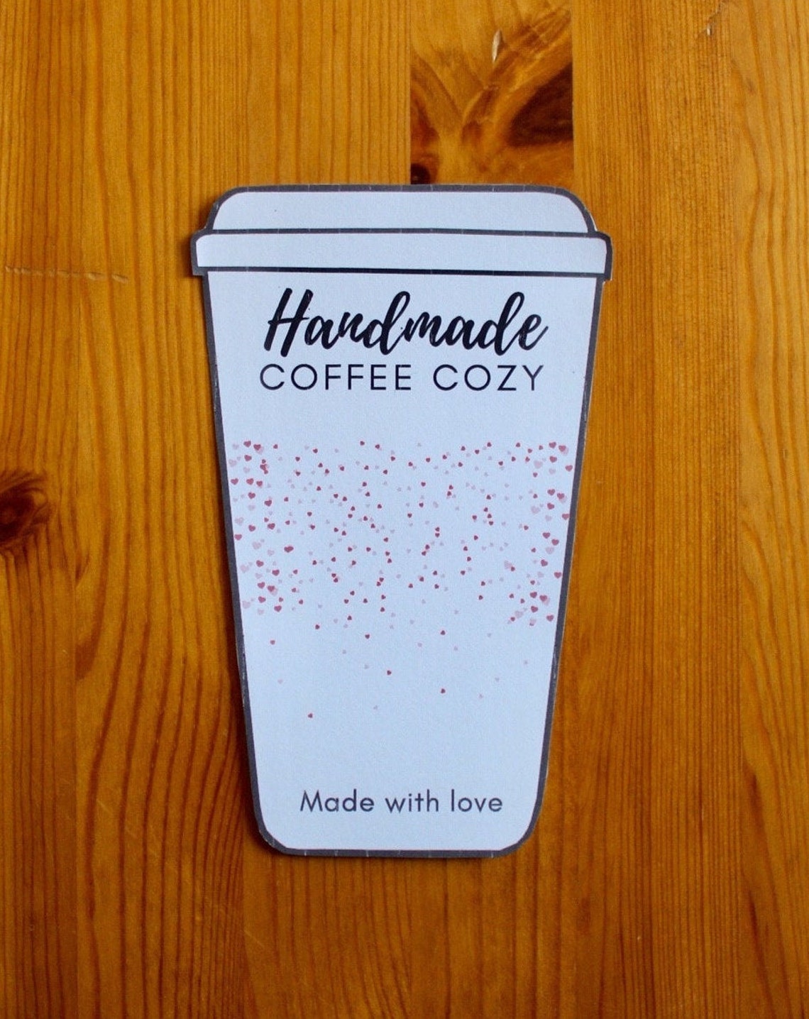 Coffee Cup Cozy Card Personalized Printable Display Coffee - Etsy