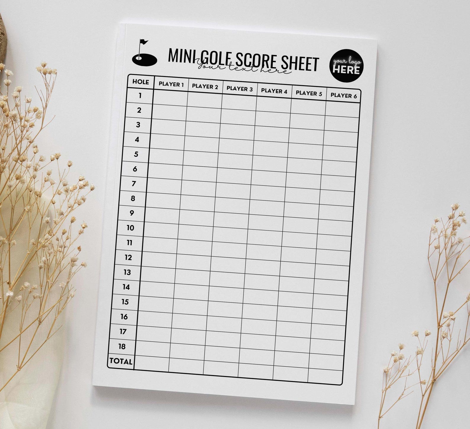 Mini Golf Score Card Sheet Template, Putt Putt Editable Scoresheet ...