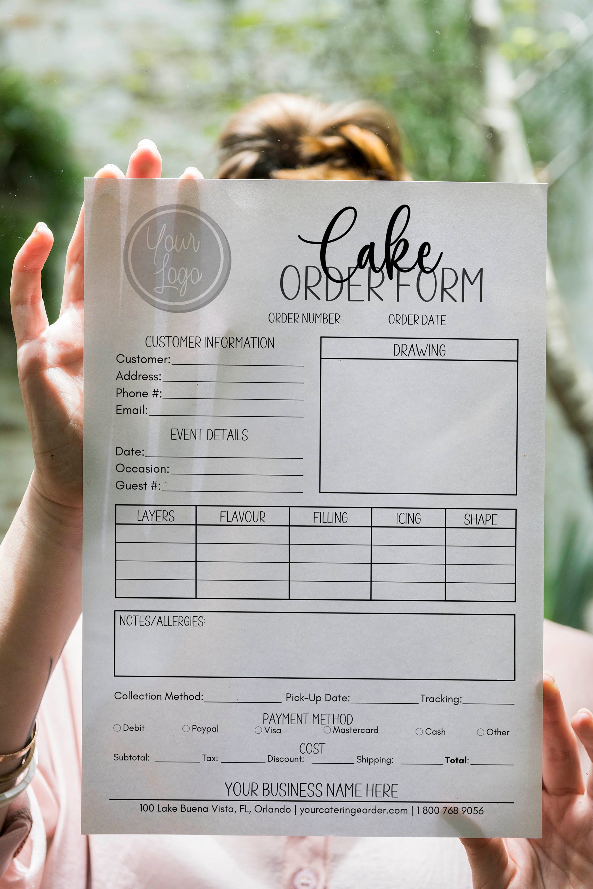 Custom Cake Order Form Editable Custom Bakery Order Form - Etsy